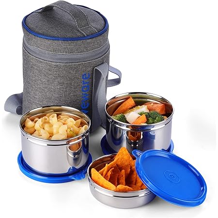 Buy SOPL-OLIVEWARE Star Lunch Box, 100% Leak Proof, 3 Stainless Steel ...