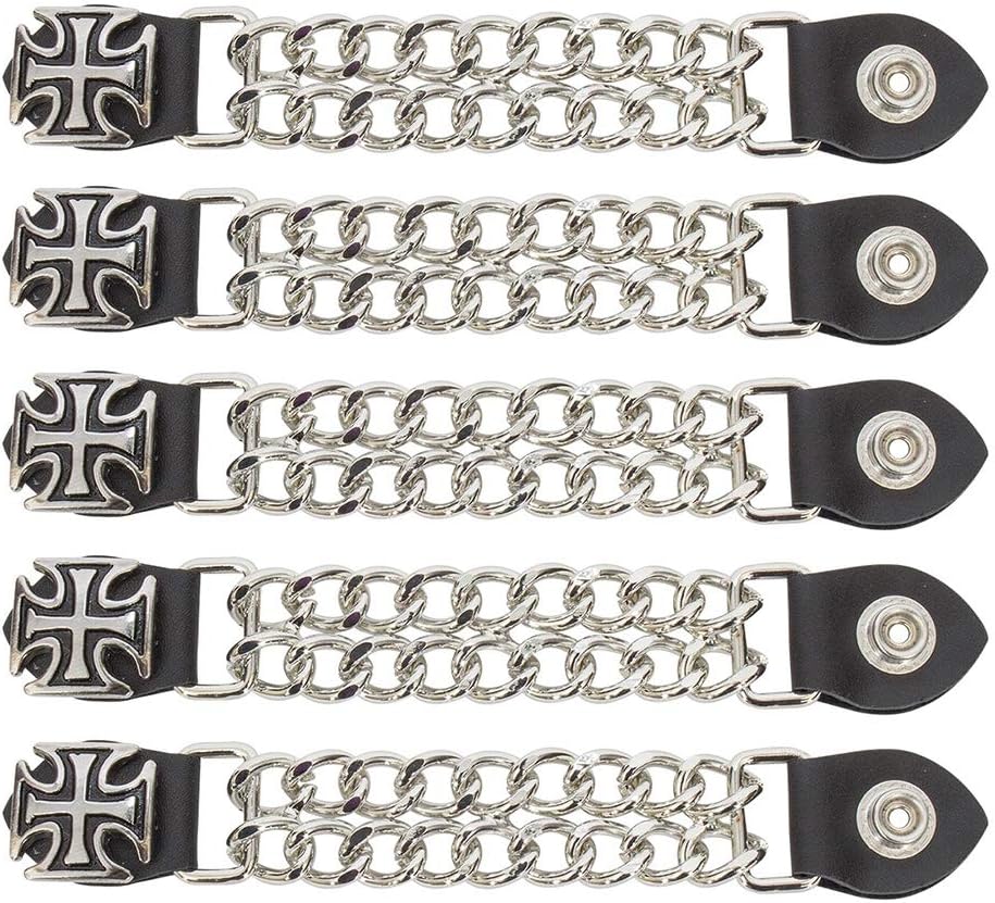 Amazon.com: Motorcycle Leather Vest Extender with Chrome Chain for Men ...