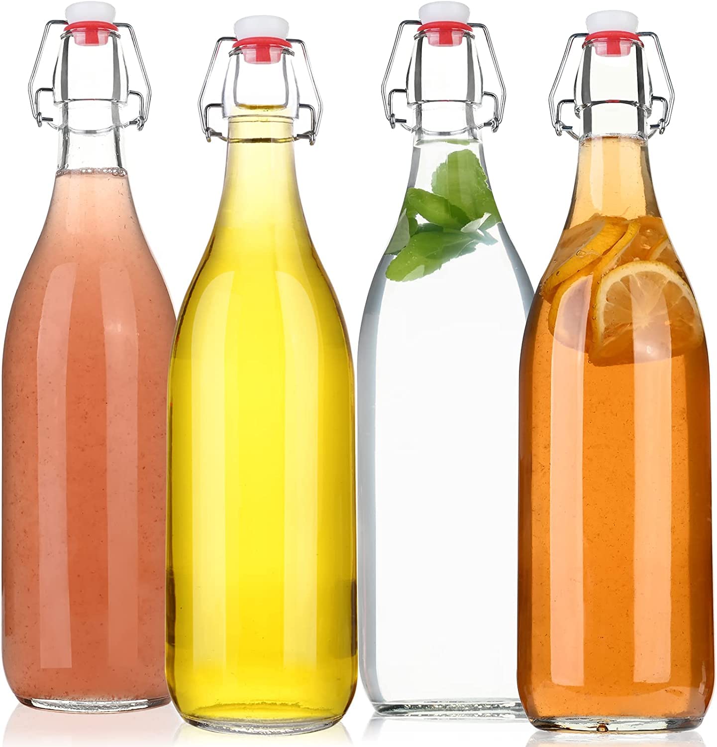 PrimeWorld 1 ltr Set of 6 pcs Classic Wine, Beer Brewing, Clear Bottle ...