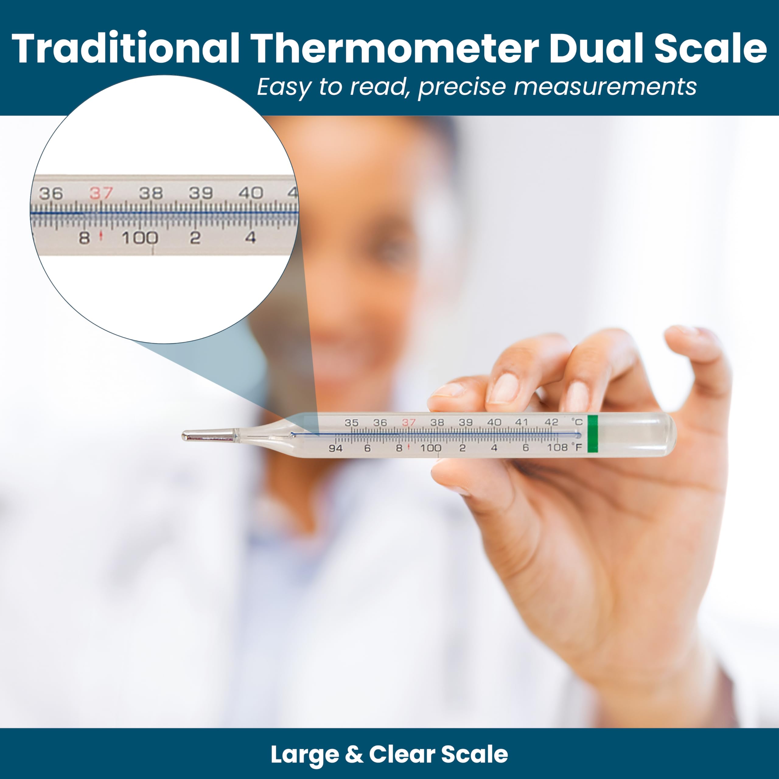 Laboratory Thermometer Labeled Clinical Thermometer On White