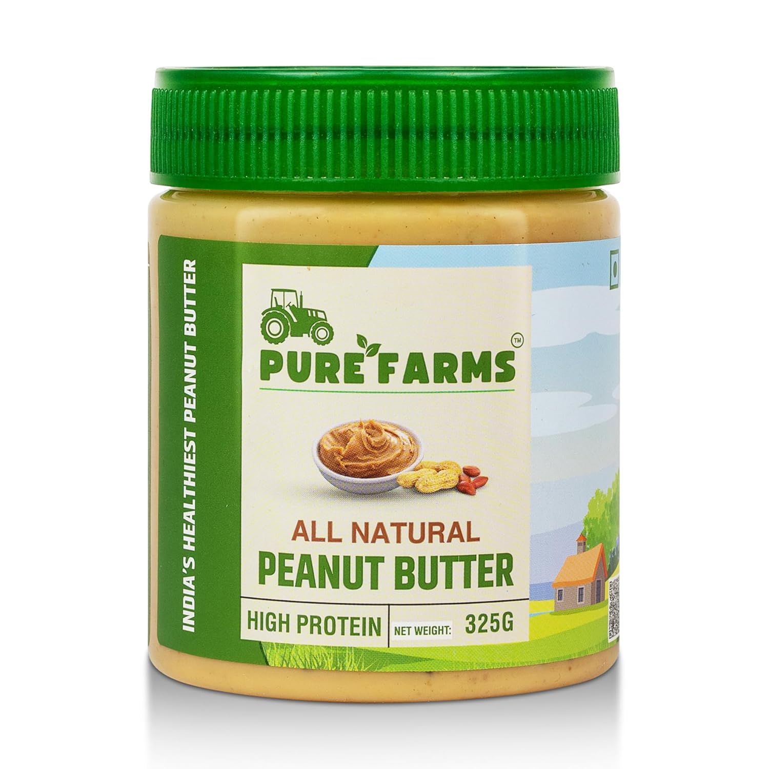 PURE FARMS All-Natural, Single-Ingredient Peanut Butter, 325gm Pack ...