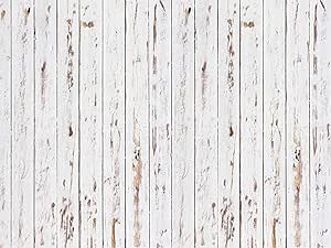 Amazon.com : Mocsicka White Wood Photo Mats Retro Wood Texture Rubber ...