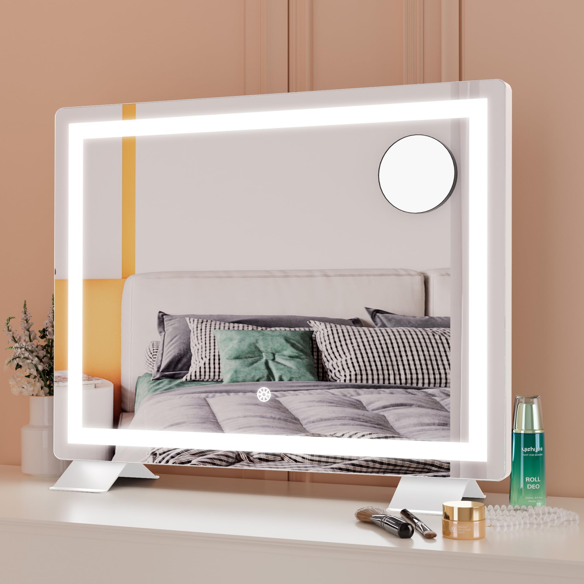 Amazon.com - 23" x 18" Vanity Mirror with Hollywood Lights, Makeup ...