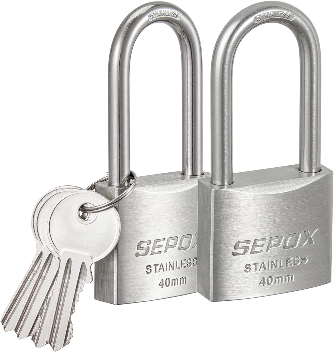SEPOX Outdoor Padlock with Key Stainless Steel Lock Body and Shackle ...