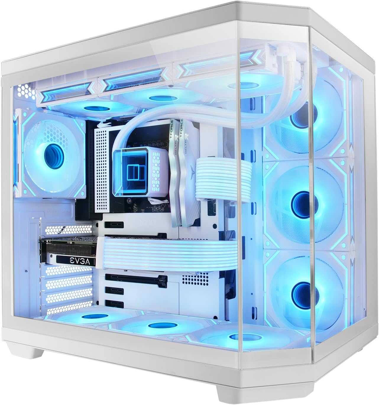 MUSETEX PC Gehäuse ATX,360MM Rad-Unterstützung, Typ-C Gaming PC Gehäuse ...