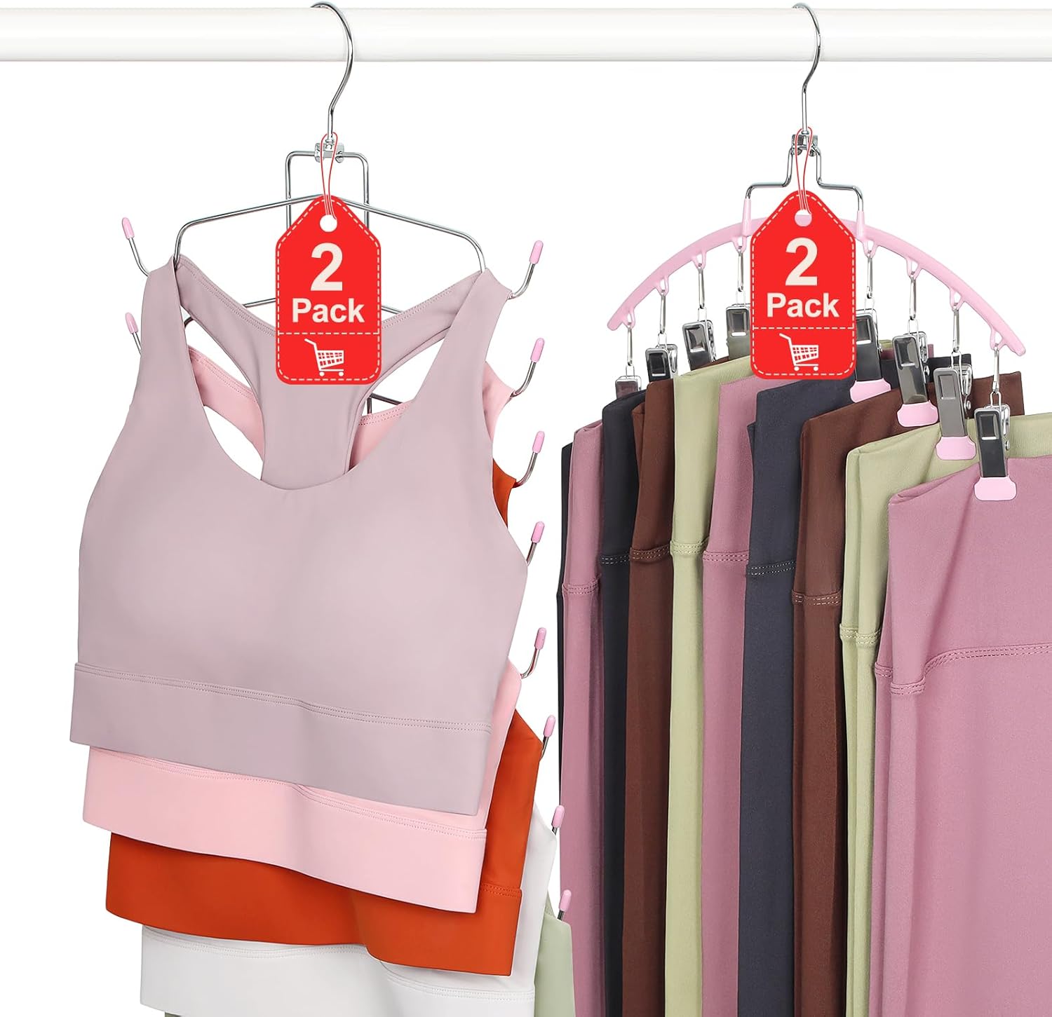 Amazon.com: TOPIA HANGER 4 Pack Gym Clothes Organizer, 2 Pack Tank Top ...