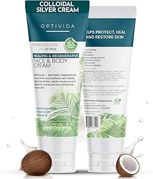 Amazon.com: Optivida Nano Silver Skin Healing Cream - Skin Healing ...