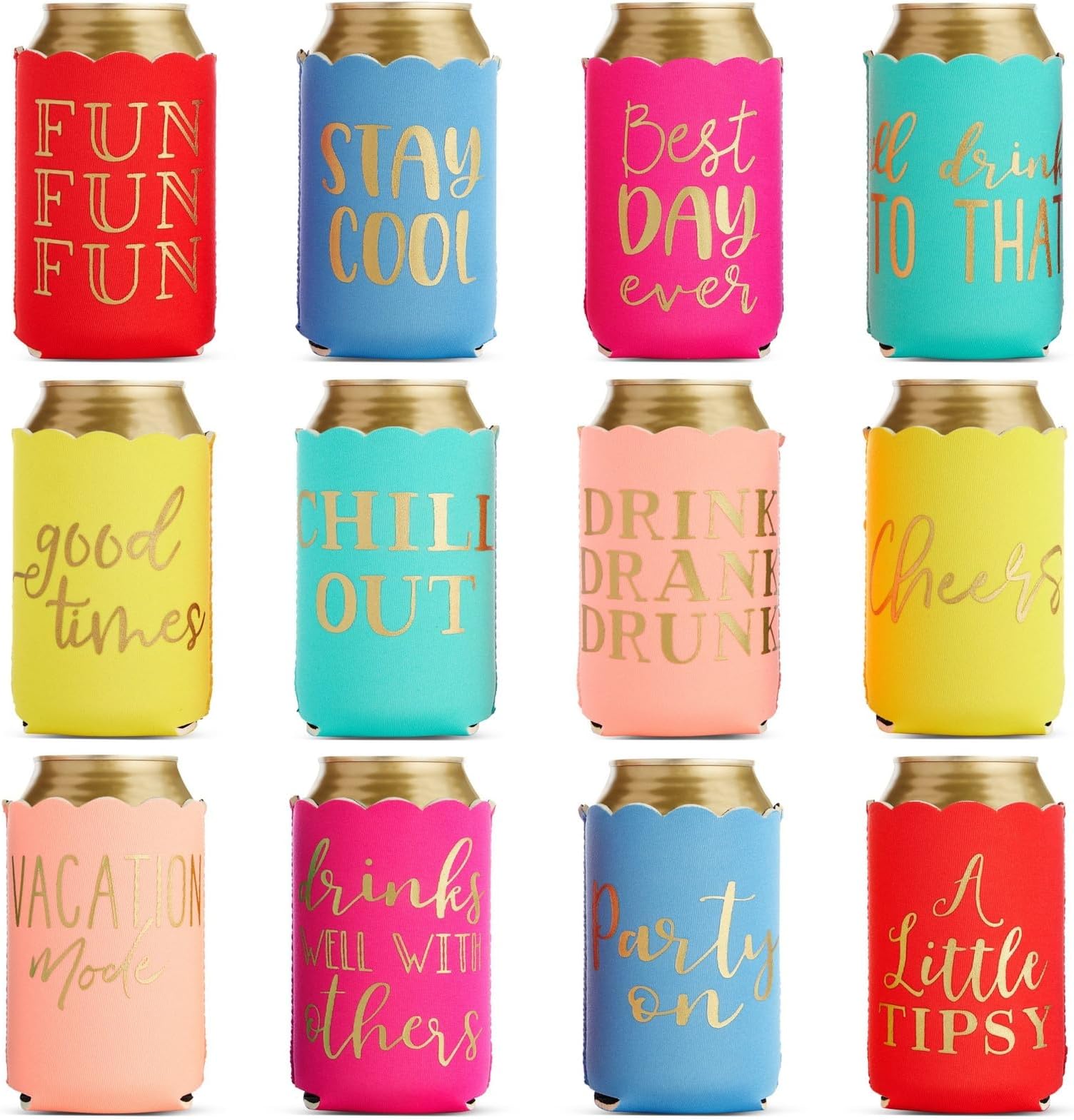 Amazon.com: Bokon 18 Pieces Beer Can Cooler Sleeves 12-16 oz Neoprene ...