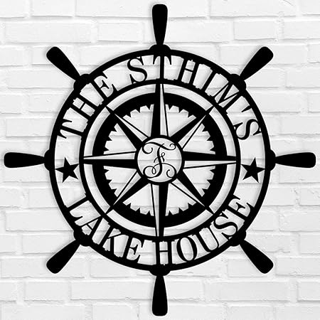 Amazon.com : Nautical Wall Decor Nautical Compass with Anchor Custom ...