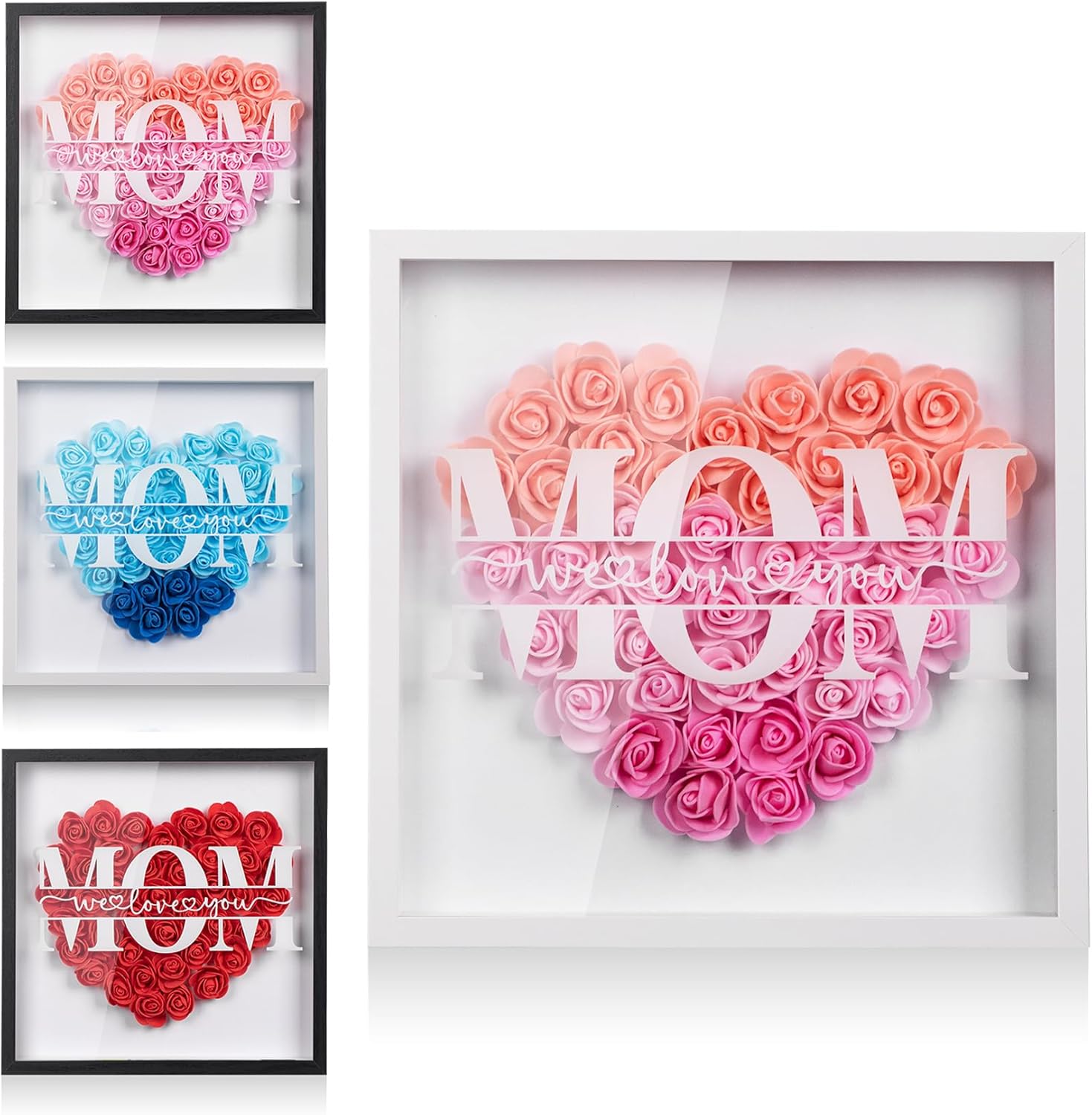 Amazon.com: MUXIUNT Mom Mothers Birthday Day Flower Floral Shadow Box ...