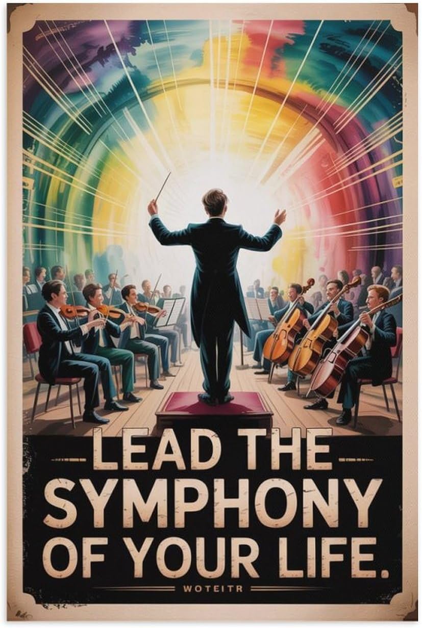 Amazon.com: Lead The Symphony of Your Life Vintage Instrument Poster ...