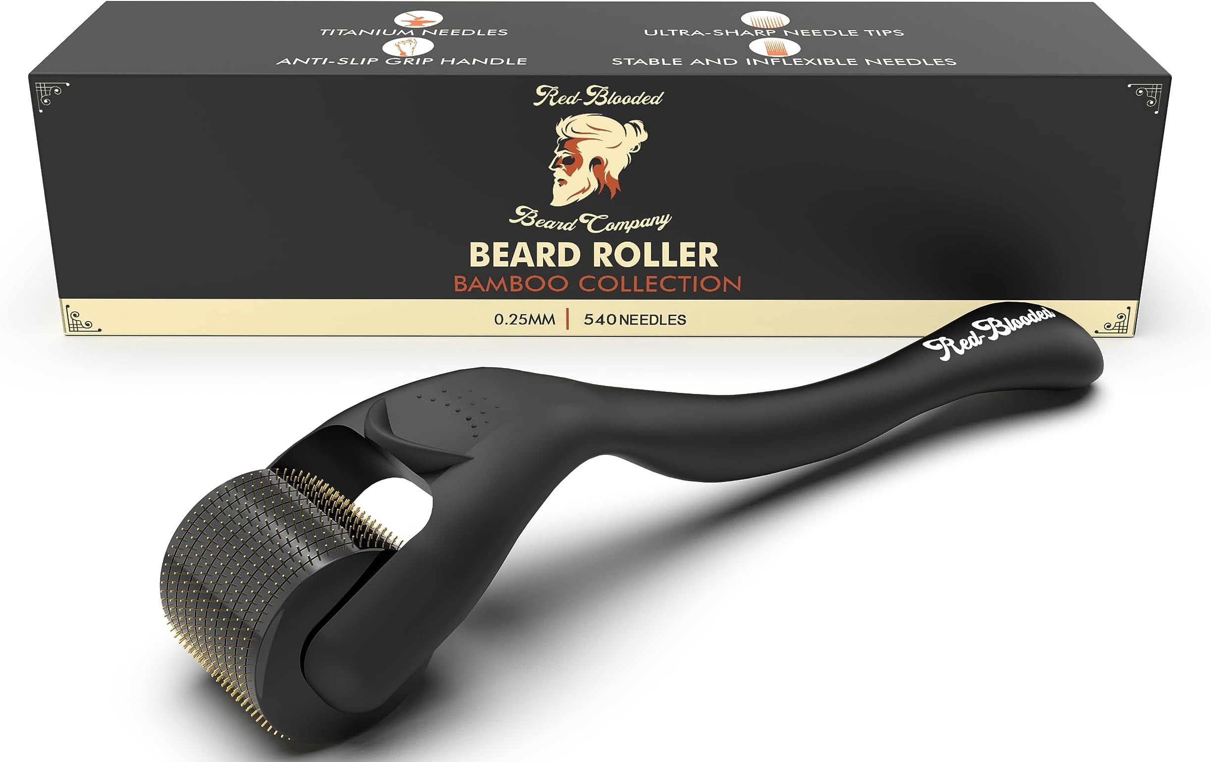 Amazon.com: Red-Blooded Beard Roller for Beard & Hair Care - 0.25mm ...