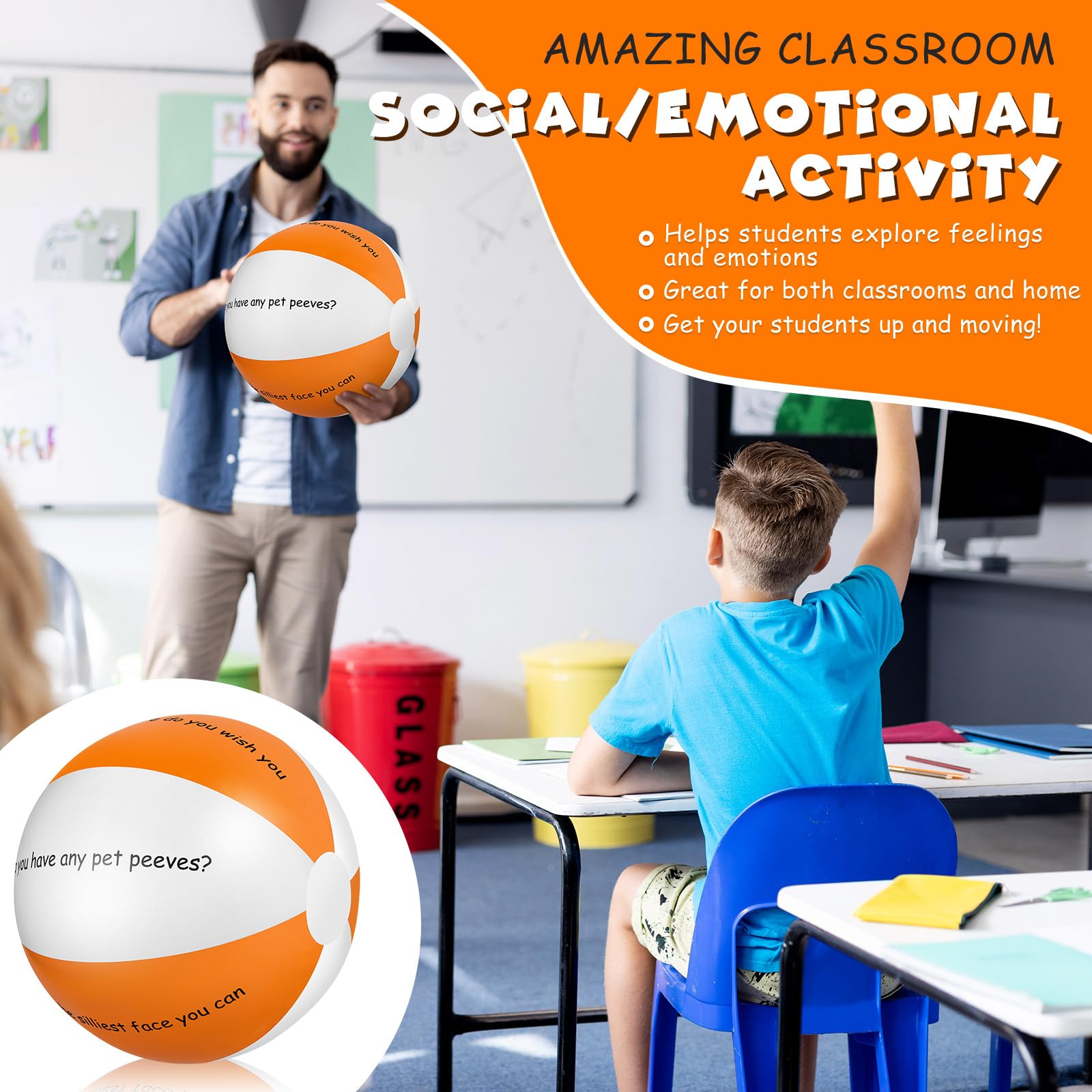 Snapklik.com : 4 Pcs 12 Inches Classroom Beach Ball Game Conversation ...