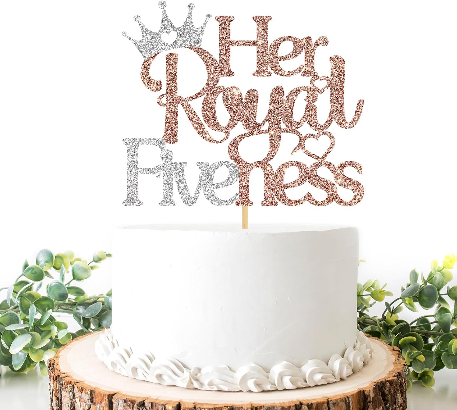 Amazon.com: Helewilk Her Royal Fiveness Cake Topper, Happy 5th Birthday ...