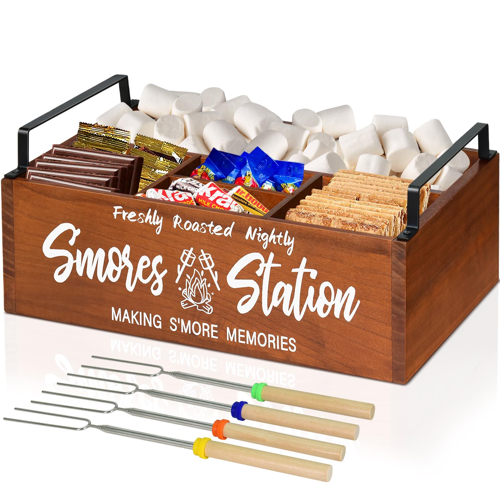 Amazon.com: Wooden S'mores Station, S'mores Caddy Bar Holder with ...