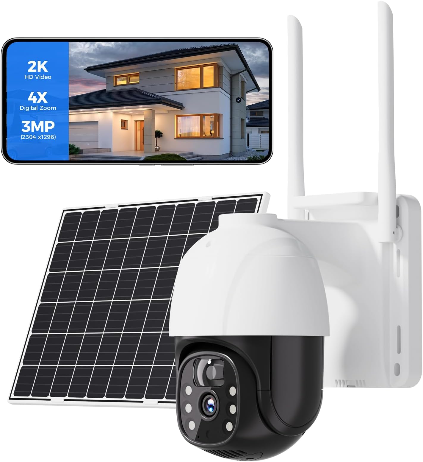 Amazon.com : Solar Security Cameras Wireless Outdoor - PTZ 360° Solar ...