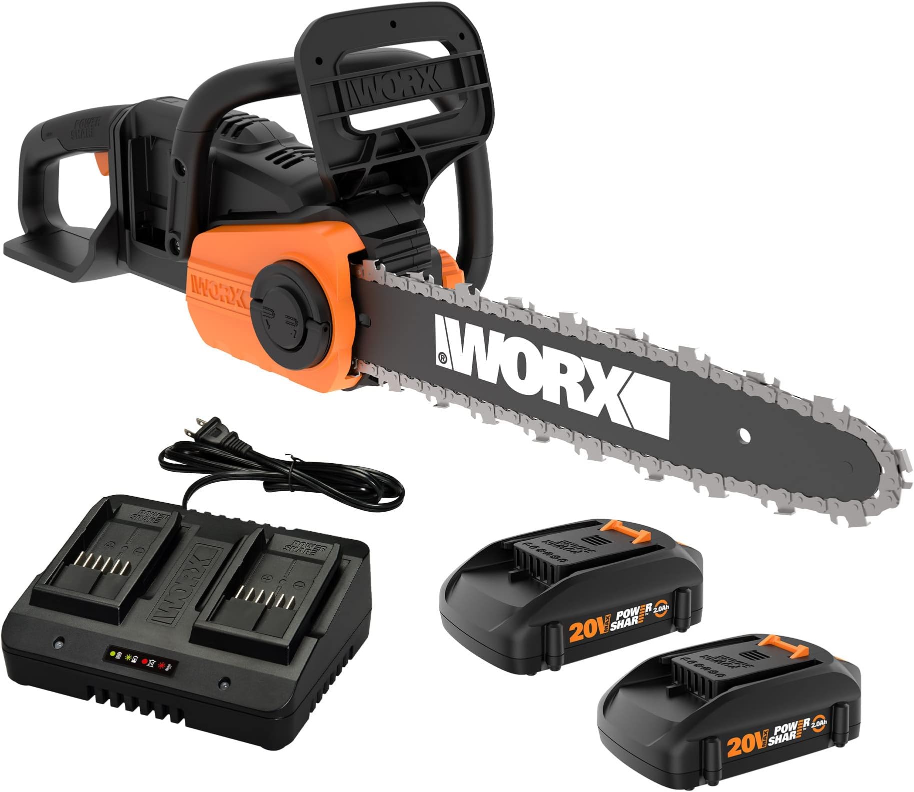 Amazon.com : Worx Nitro 40V 16" Cordless Brushless Chainsaw 4.0 Ah ...