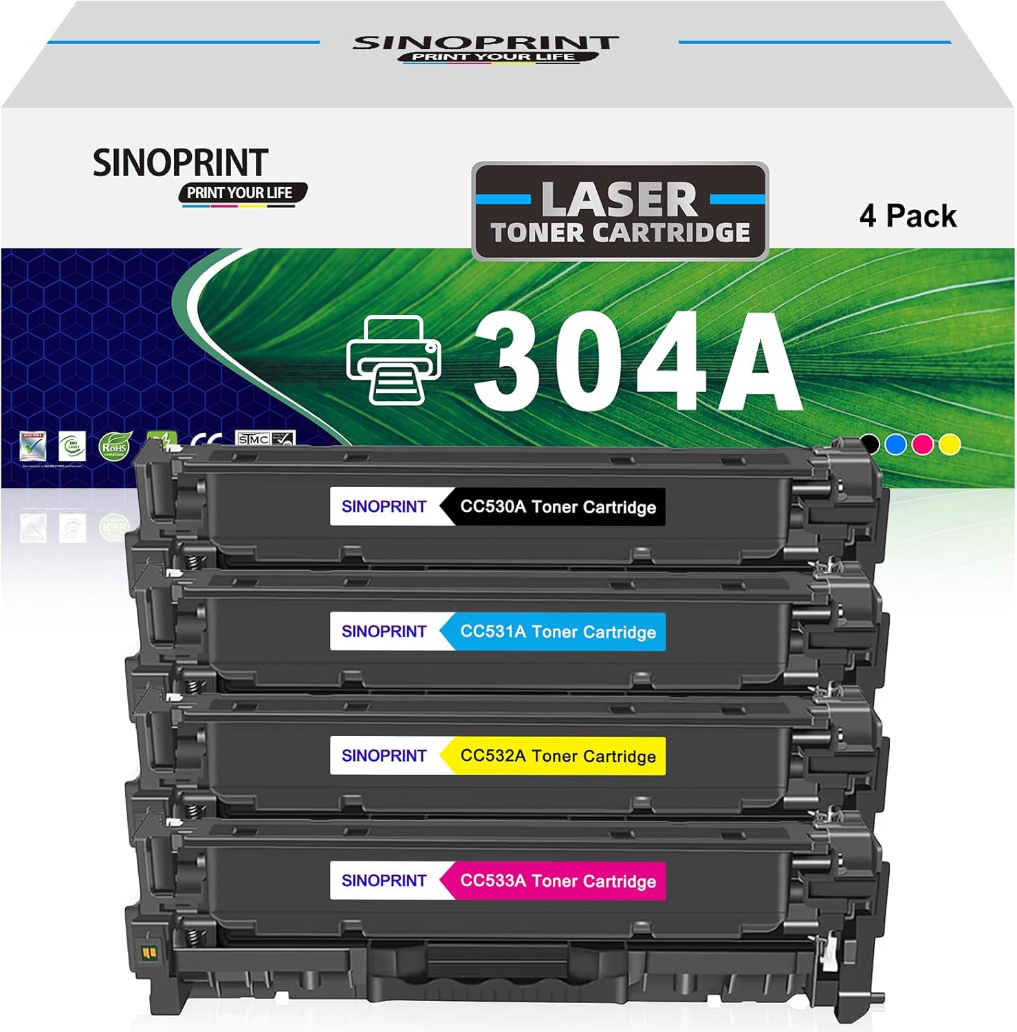 Amazon.com: SINOPRINT 304A Toner Cartridges Replacement for HP 304A ...