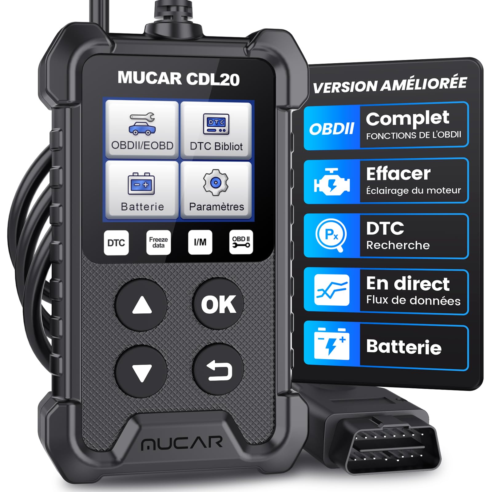 Amazon.fr : mucar CDL20 OBD2 Valise Diagnostic Auto, Lecteur de Code d ...