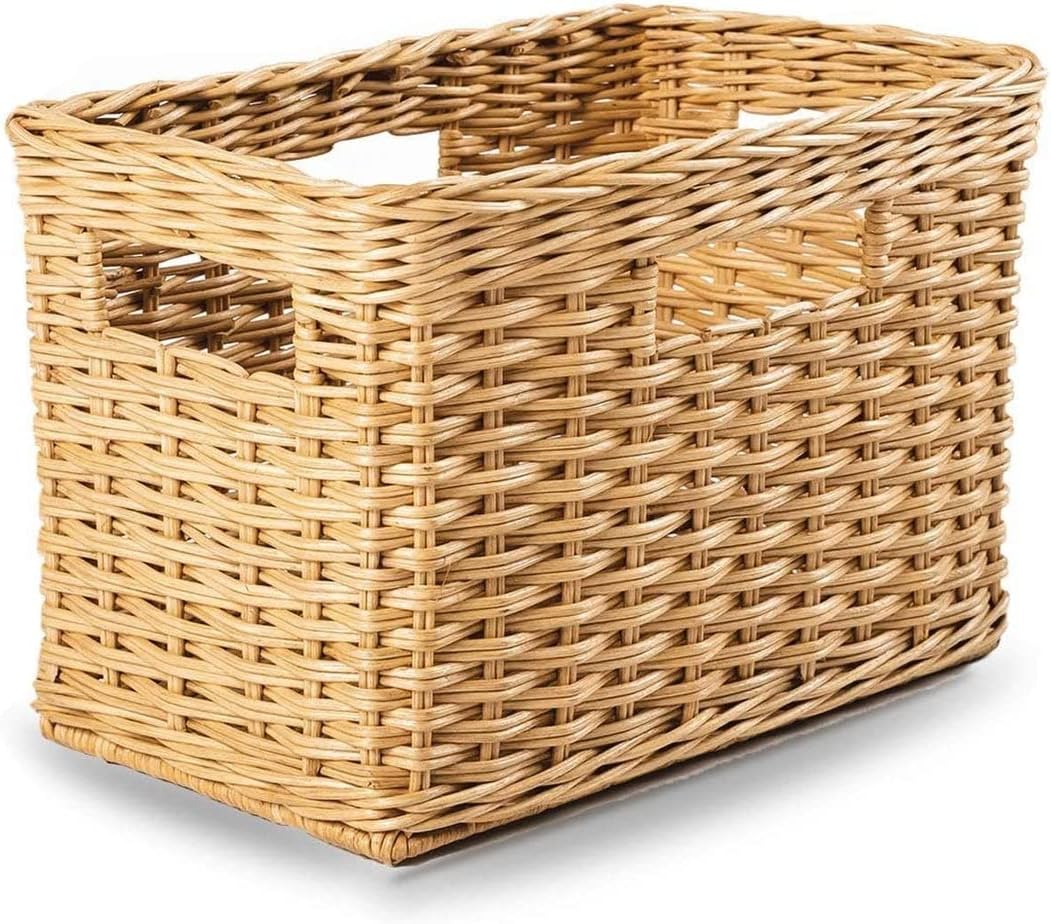 Amazon.com: The Basket Lady Tall Rectangular Wicker Storage Basket ...