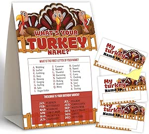 Amazon.com: Thanksgiving Party Decorations,What's Your Turkey Name ...