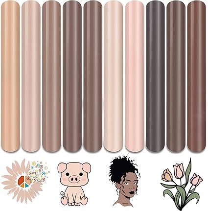 Tintnut Skin Tone Heat Transfer Vinyl - 10 Sheets12 x10 Cream HTV ...