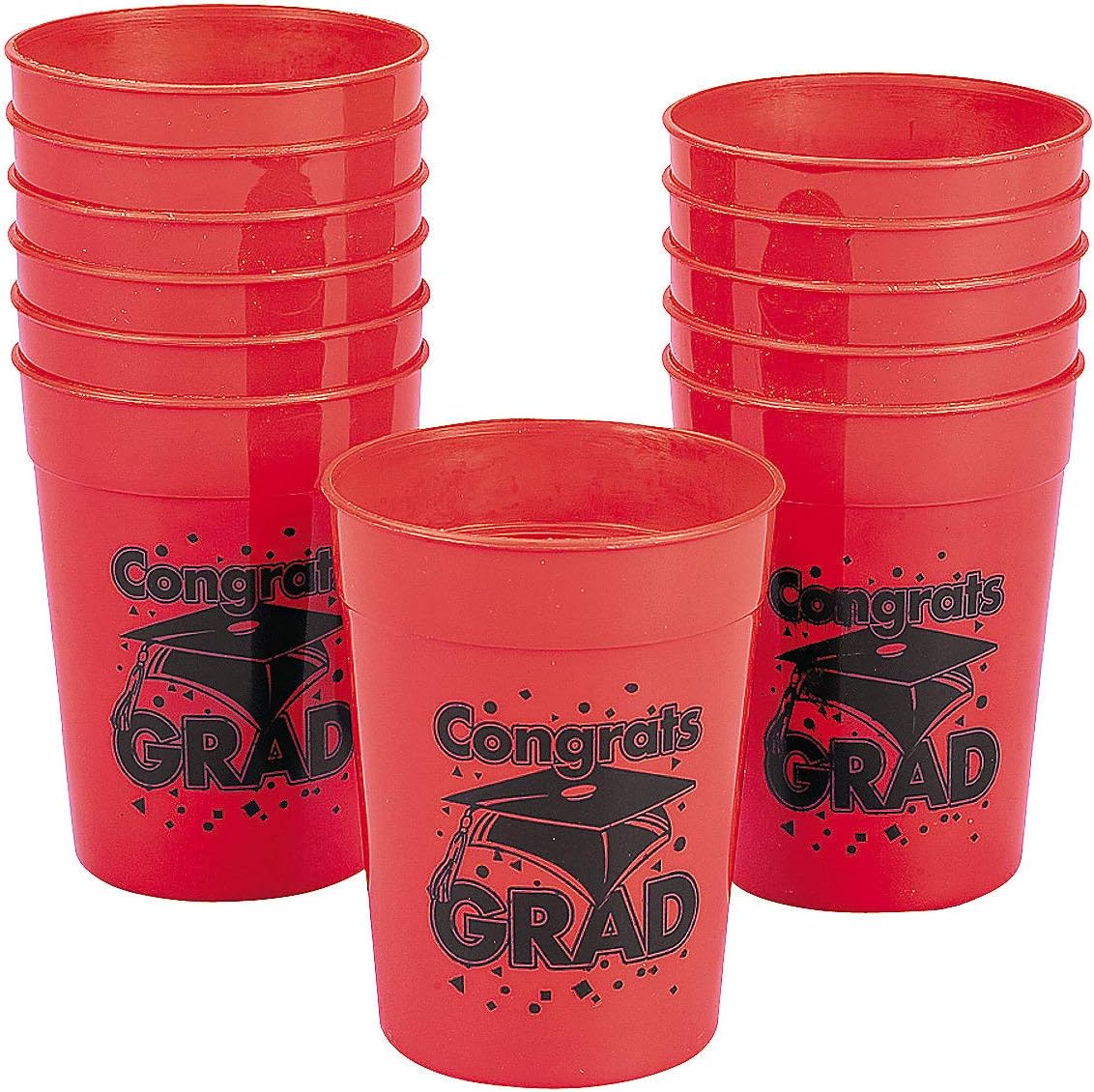 Amazon.com: Fun Express 12 Pieces Congrats Grad Plastic Cups for ...