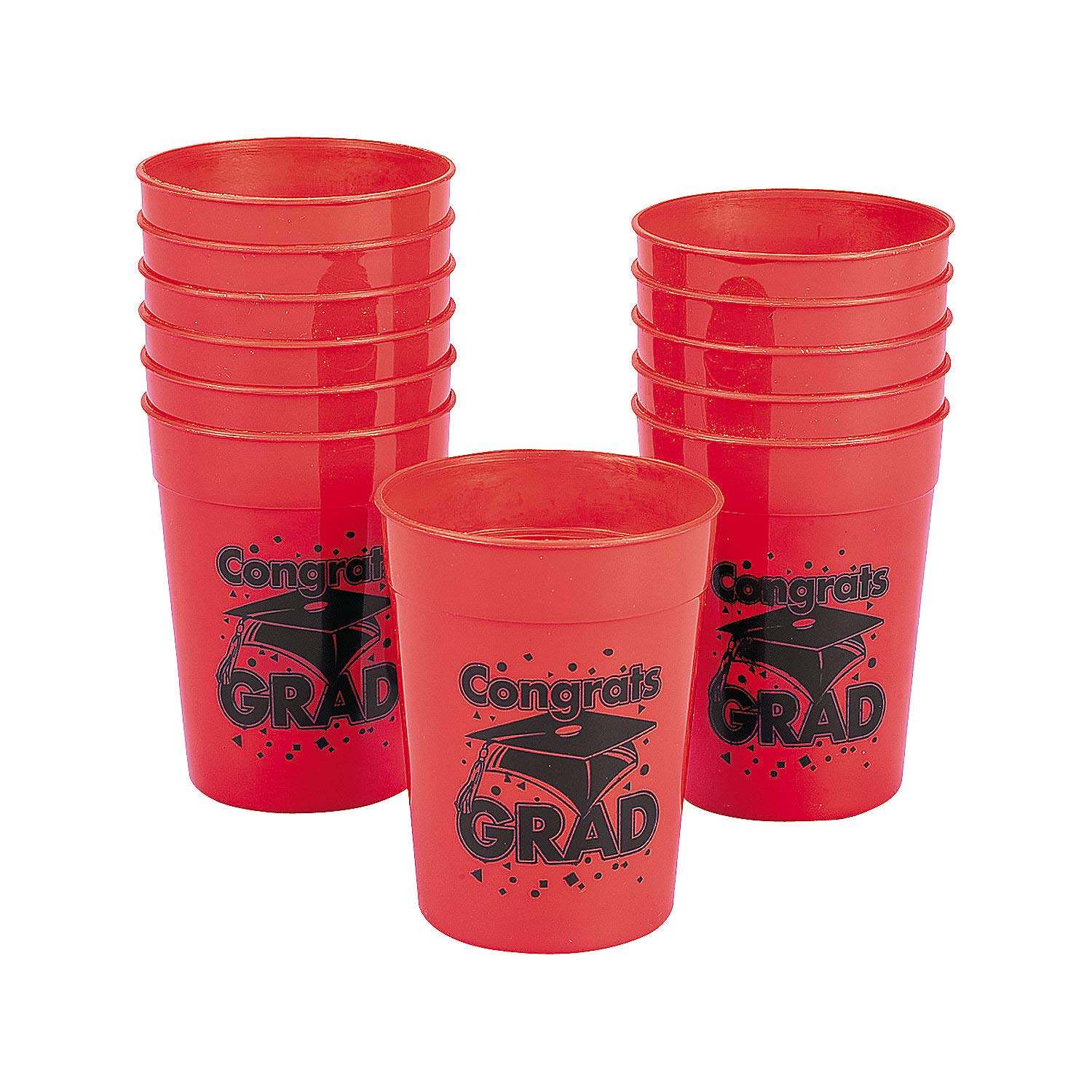 Amazon.com: Fun Express 12 Pieces Congrats Grad Plastic Cups for ...
