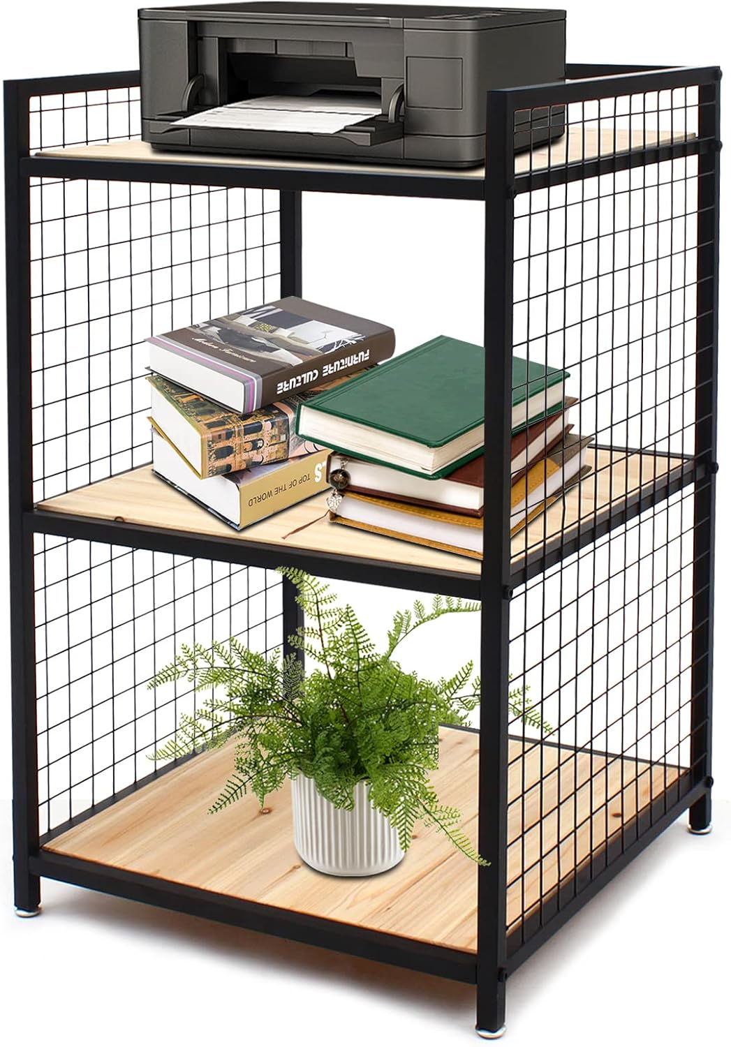 Amazon.com: Printer Stand Black 3-Shelf Printer Table for Home Office,3 ...