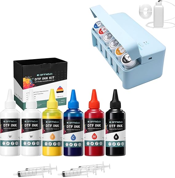 Amazon.com : OFFNOVA CISS DTF White Ink Circulation System and DTF Ink (100ML*6 (CMYK + 2W ...