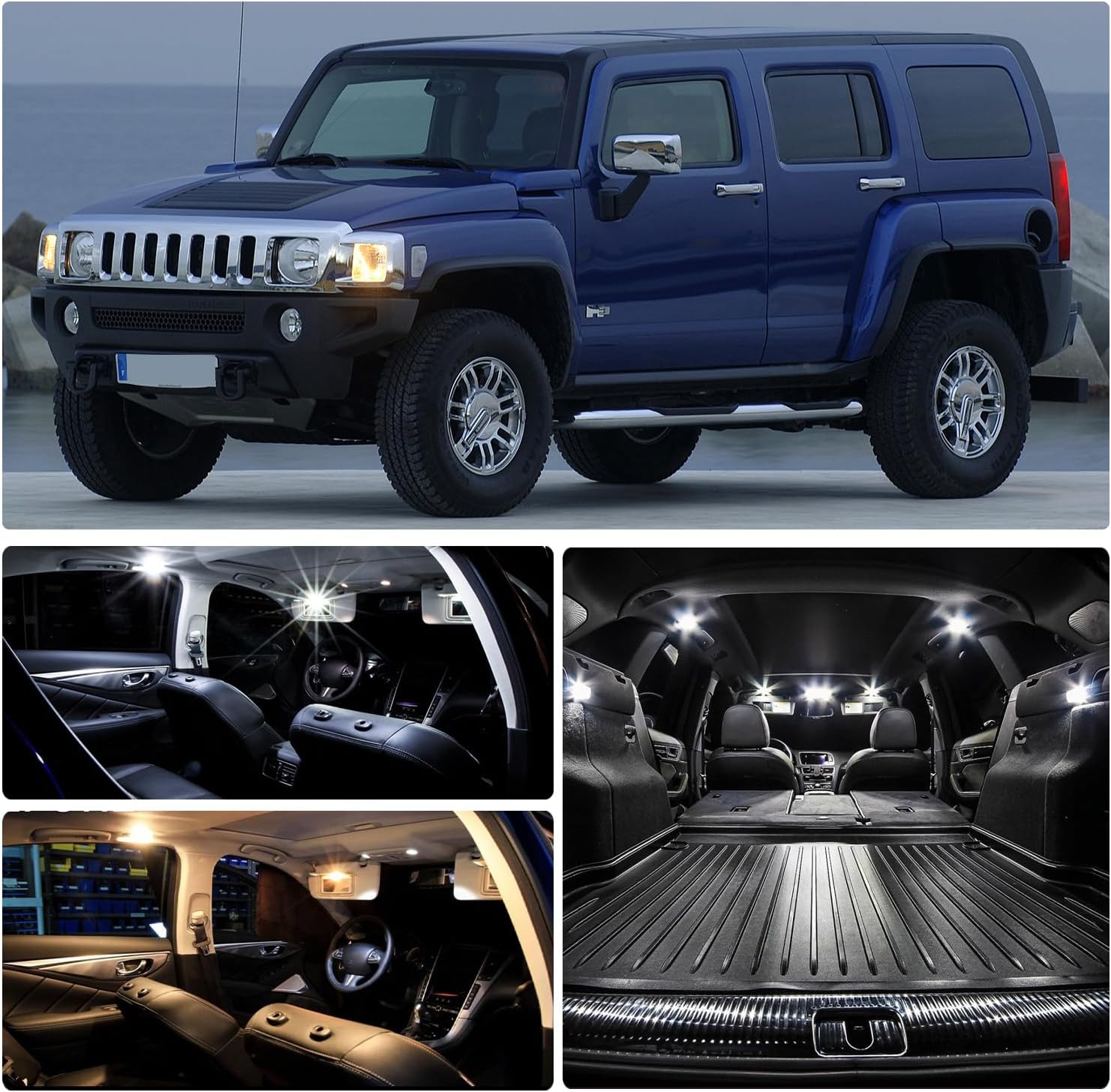 Amazon.com: WIYBYDM White LED Interior Lights Kit for Hummer H3 2006 ...