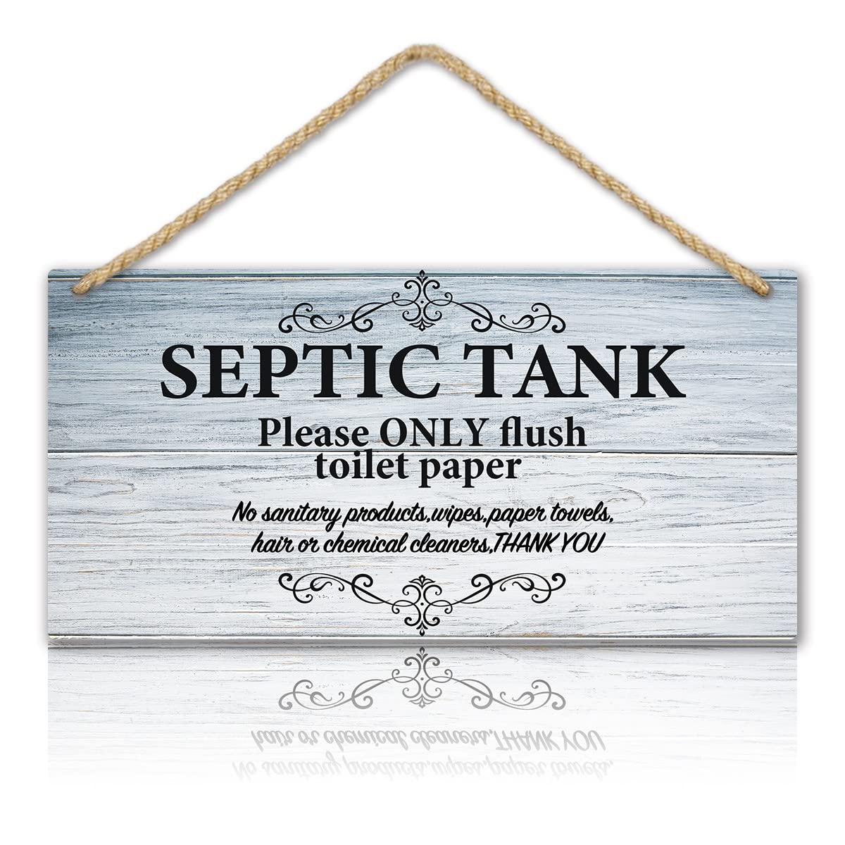 TOARTI Bathroom Quote Wood Sign-12.5x25cm,Toilet Rule Wooden Plaque ...