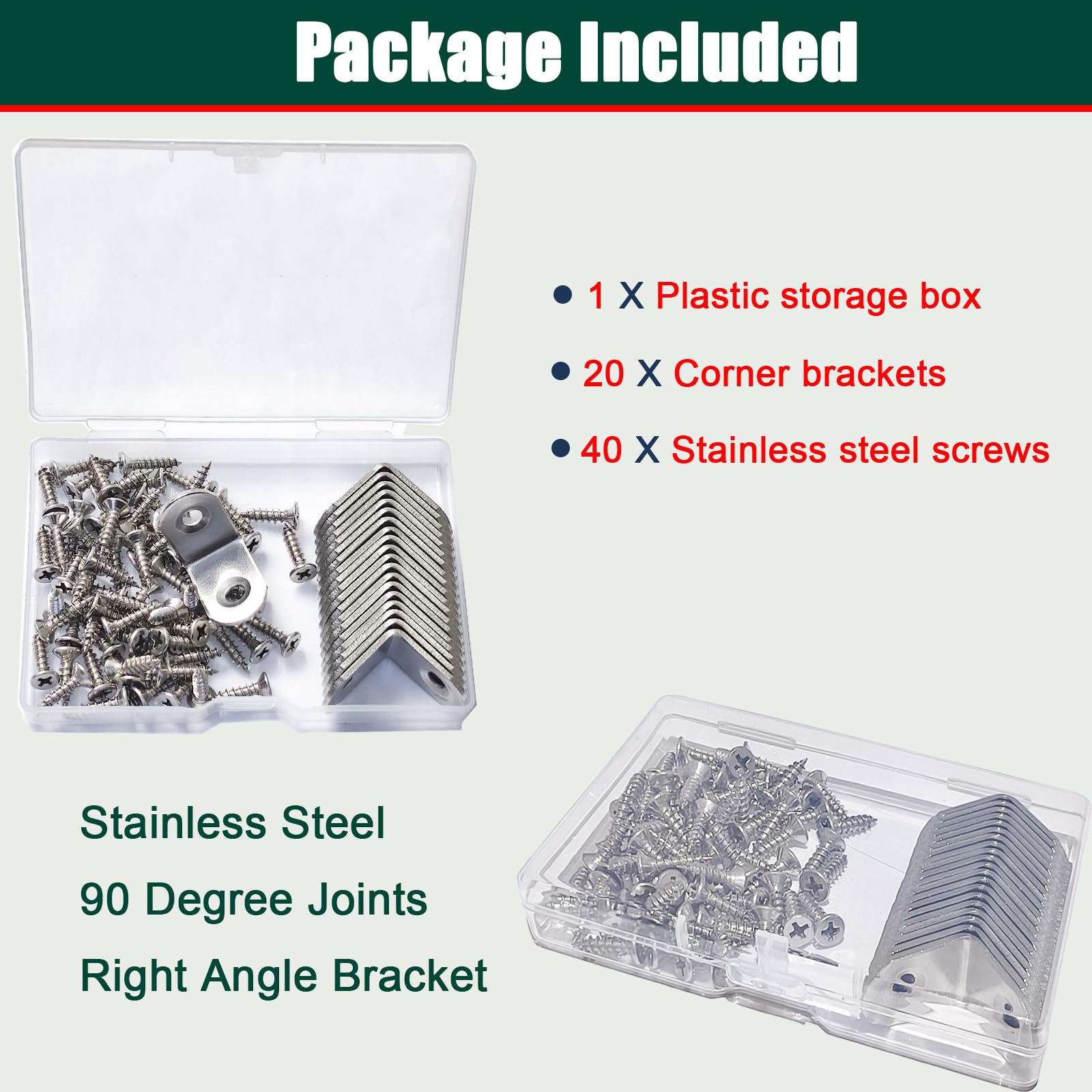 Snapklik.com : YEWLACA 20pcs L Bracket Corner Brace 30mmx30mm Stainless ...