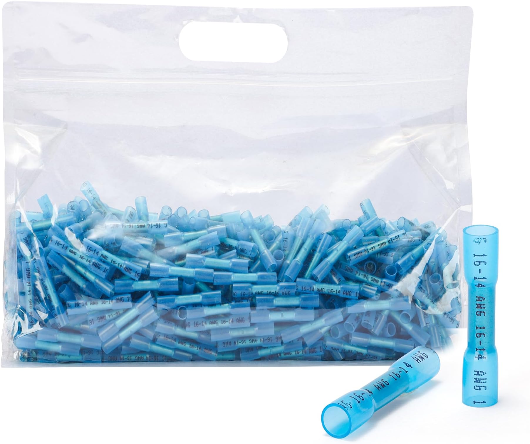 Amazon.com: Blue Heat Shrink Butt Crimp Connectors: 16 14 Gauge Bulk ...