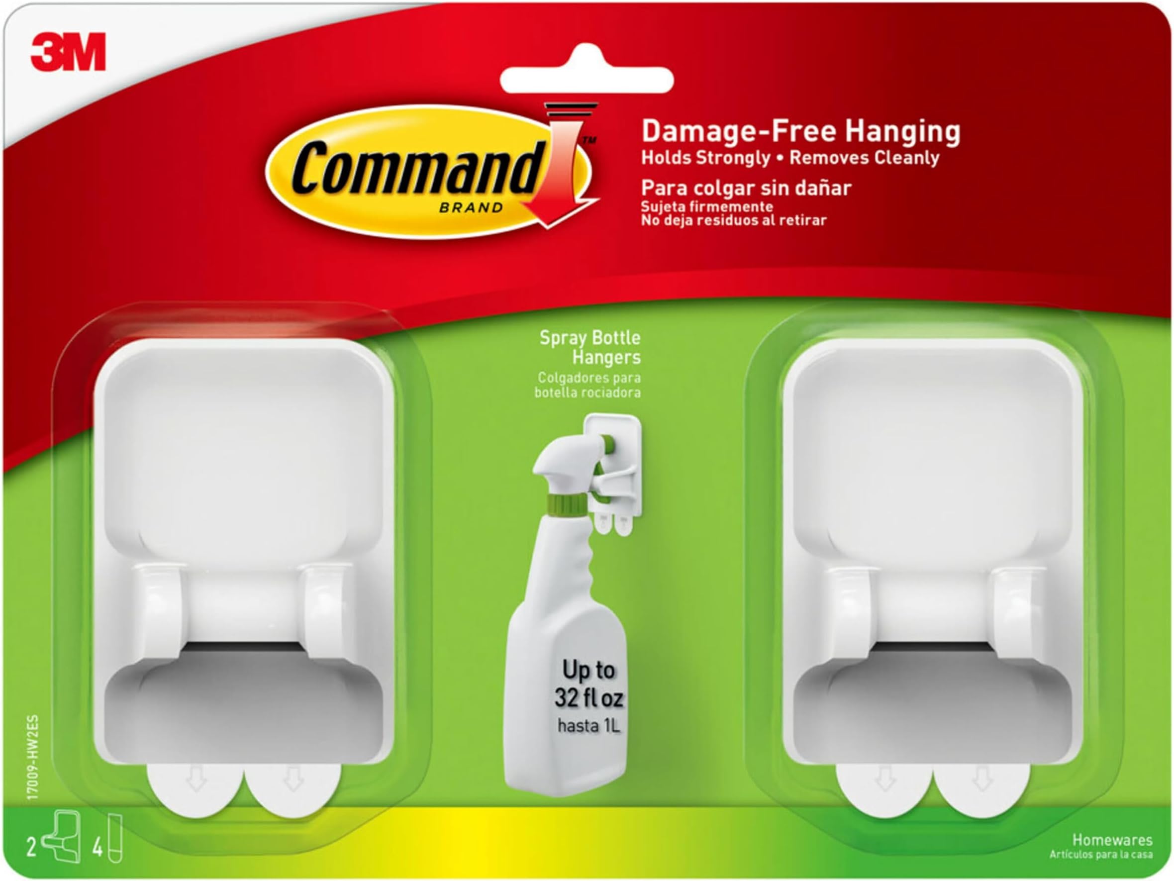 Amazon.com: Command Spray Bottle Hangers, Holds up to 32 fl oz, 2 ...