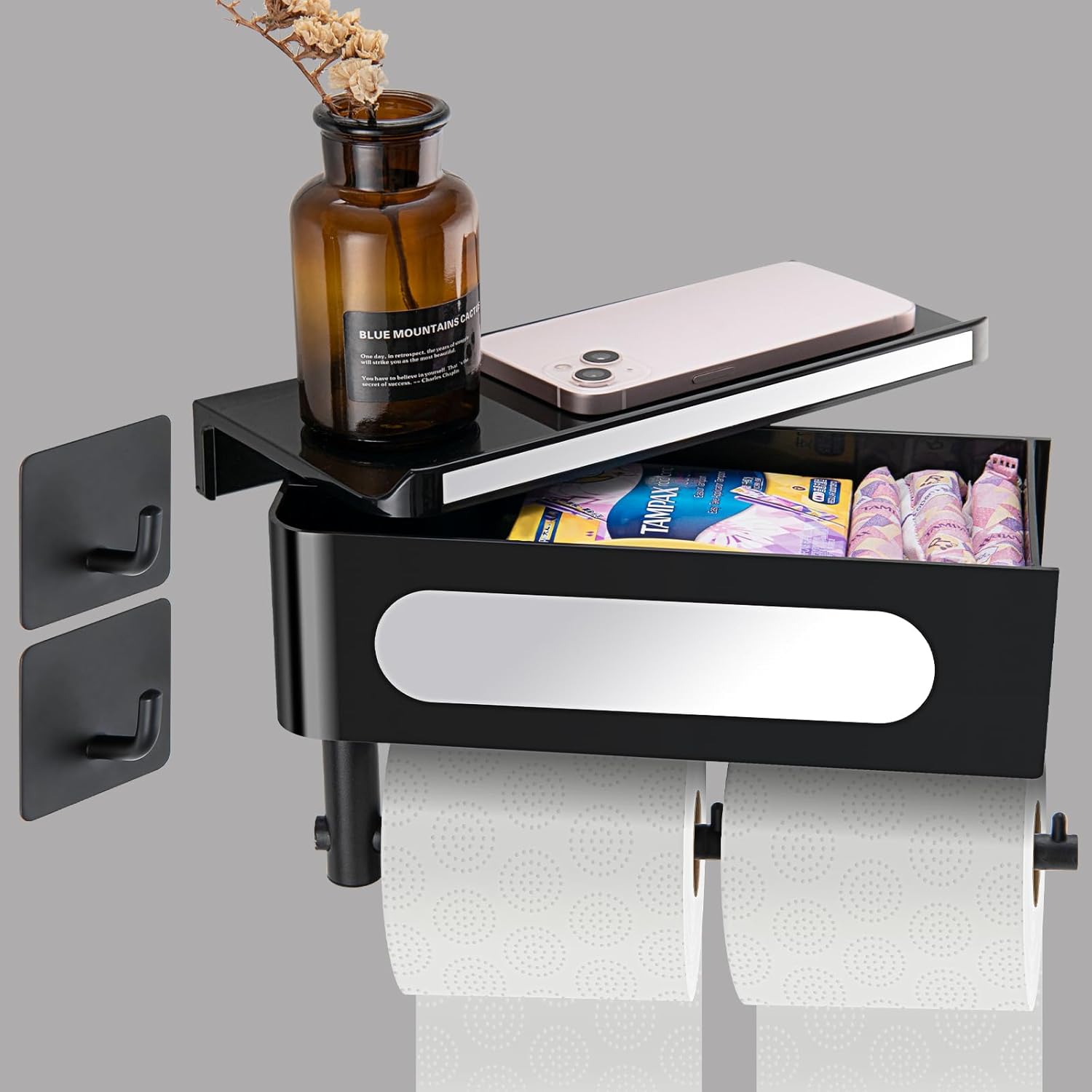PNNP Porte Papier Toilette Double | Support Papier Toilette Mural ...