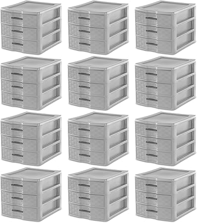 Amazon.com: Sterilite Medium Weave 3 Drawer Storage Unit Versatile ...