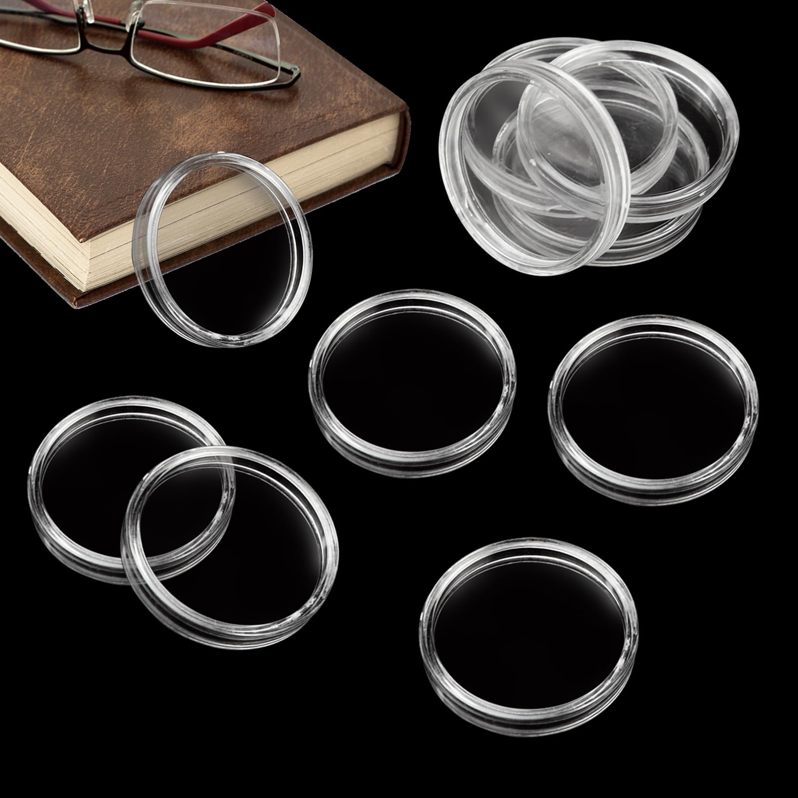 Snapklik.com : 100 Pack Silver Dollar Coin Holder, 40mm Plastic Coin ...