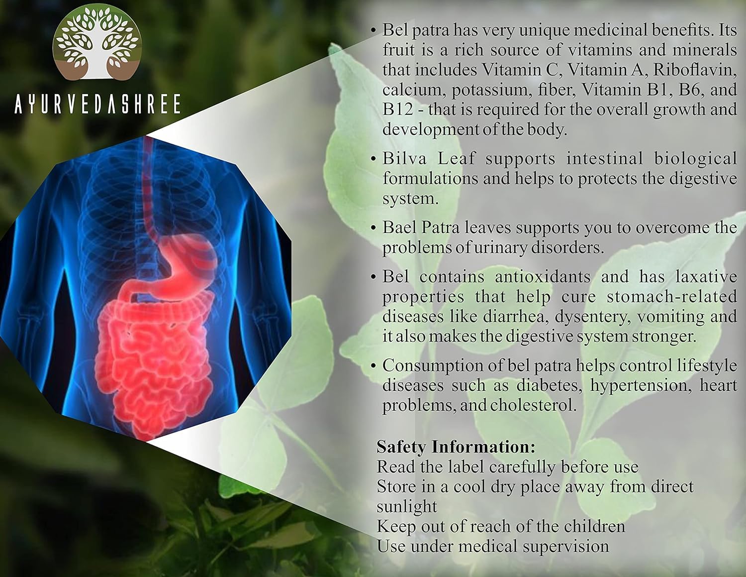 Bilva Powder – Pó de Folhas de Bael – Aegle marmelos – 50 g – Apoia o Funcionamento Adequado do ...