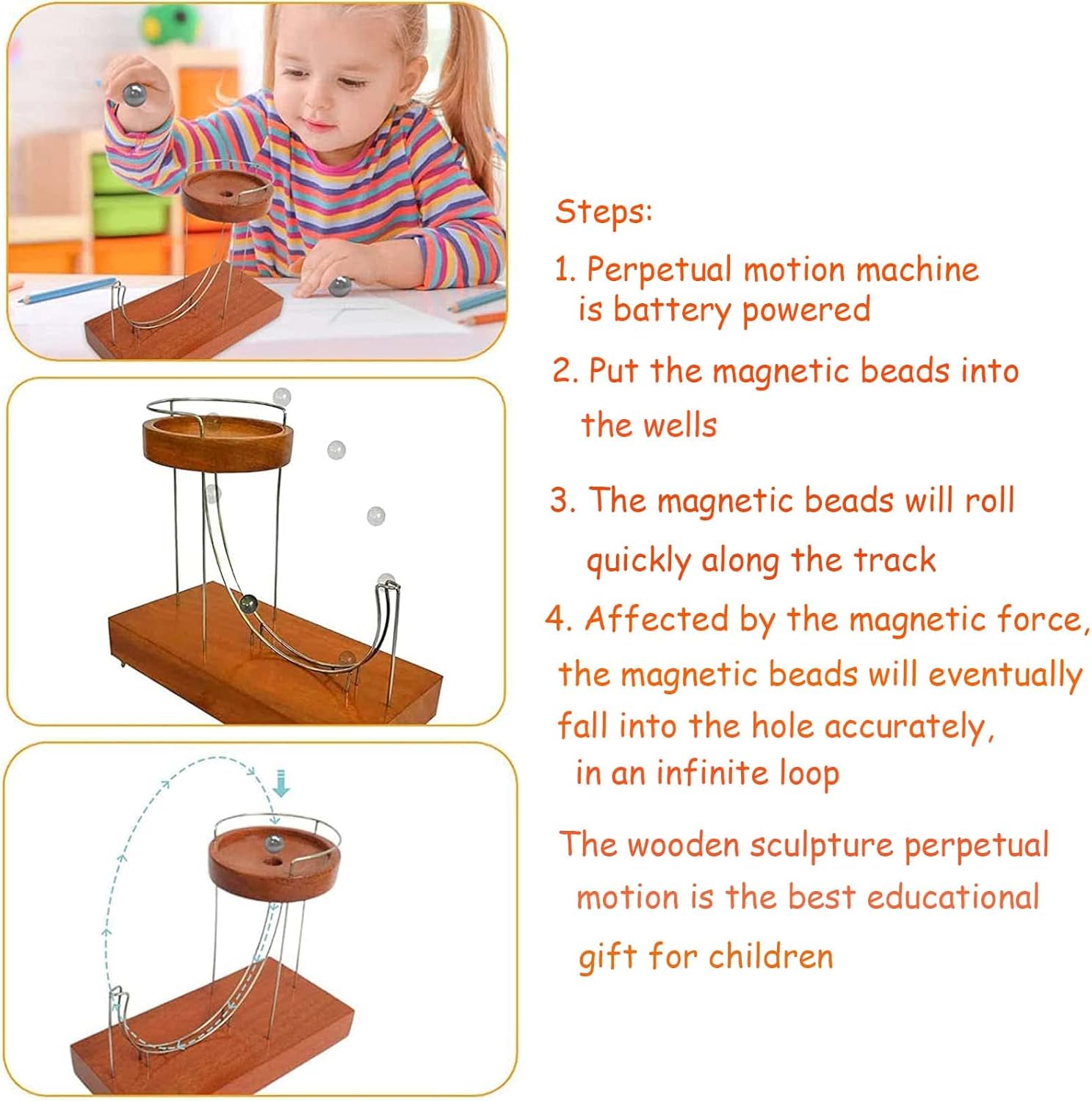 Buy Kinetic Desk Toys,Perpetual Motion Machine Kinetic Art Wooden ...