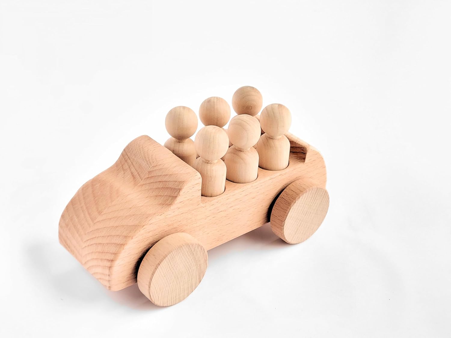 Amazon.com: Unfinished Wood Toy Car Kit - 6 Wooden Peg People - DIY ...