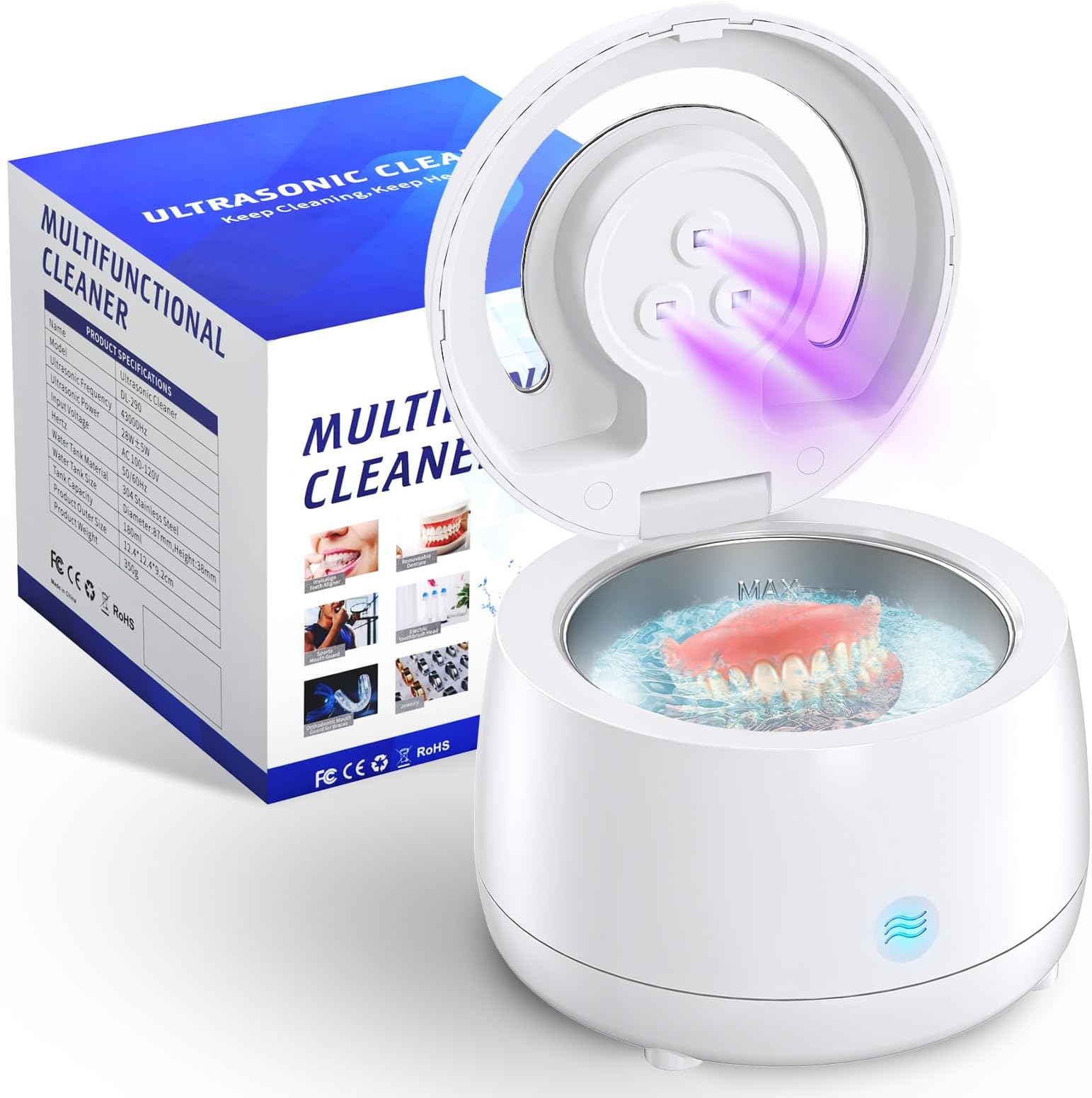 Amazon.com : Raymall Ultrasonic Retainer Cleaner, Denture Sonic ...