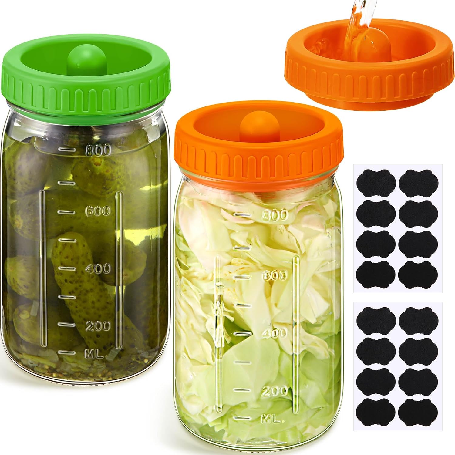 Amazon.com: Honeydak 2 Pack 32oz Fermentation Jars Glass Pickle Jar ...