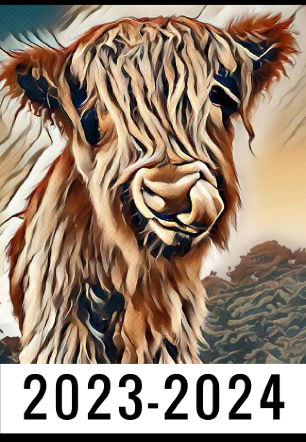 Highland Cow 2-Year 2023-2024 Pocket Planner: Monthly Calendar & Agenda ...