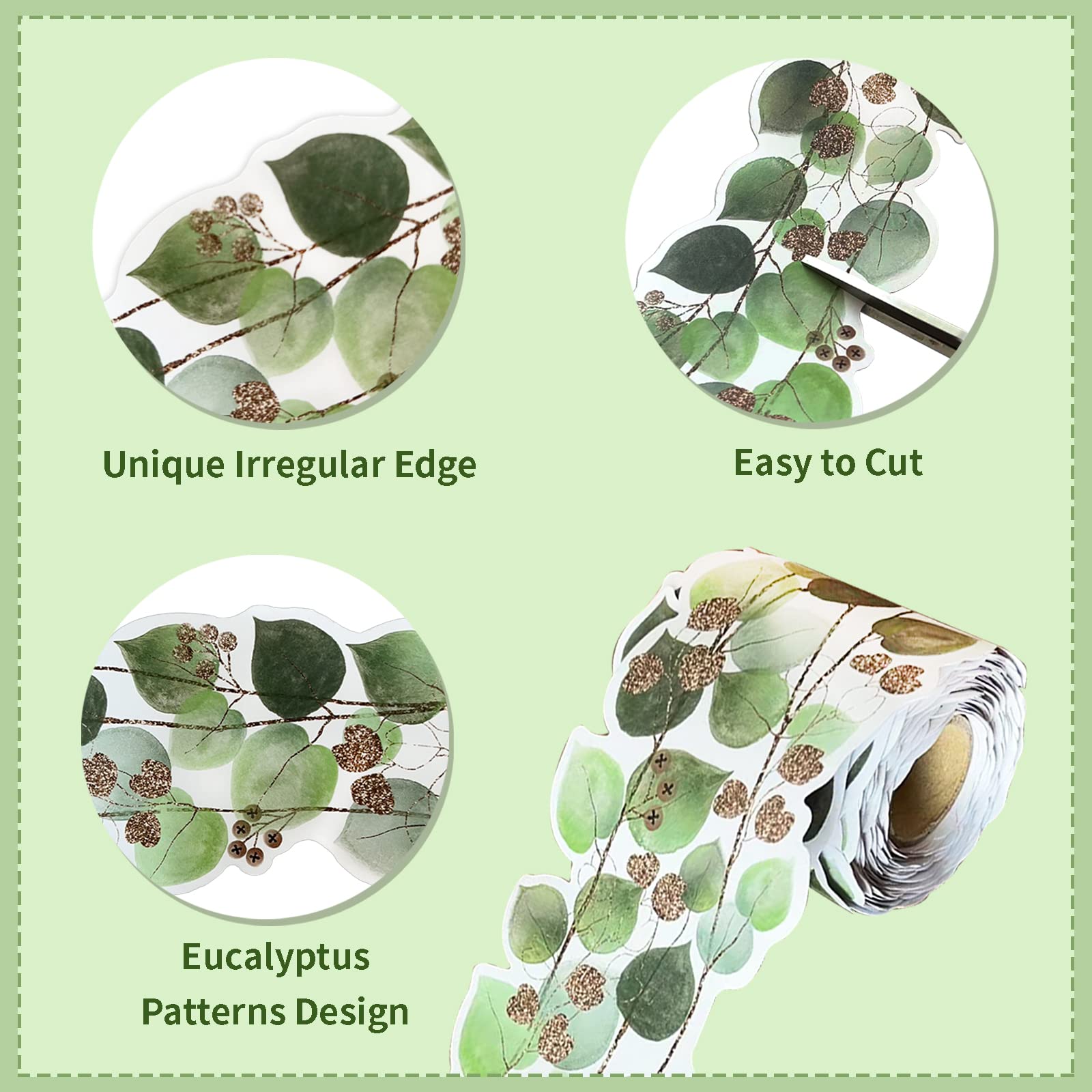 Snapklik.com : 36ft Eucalyptus Boho Border Trim Decor Tropical Leaves ...