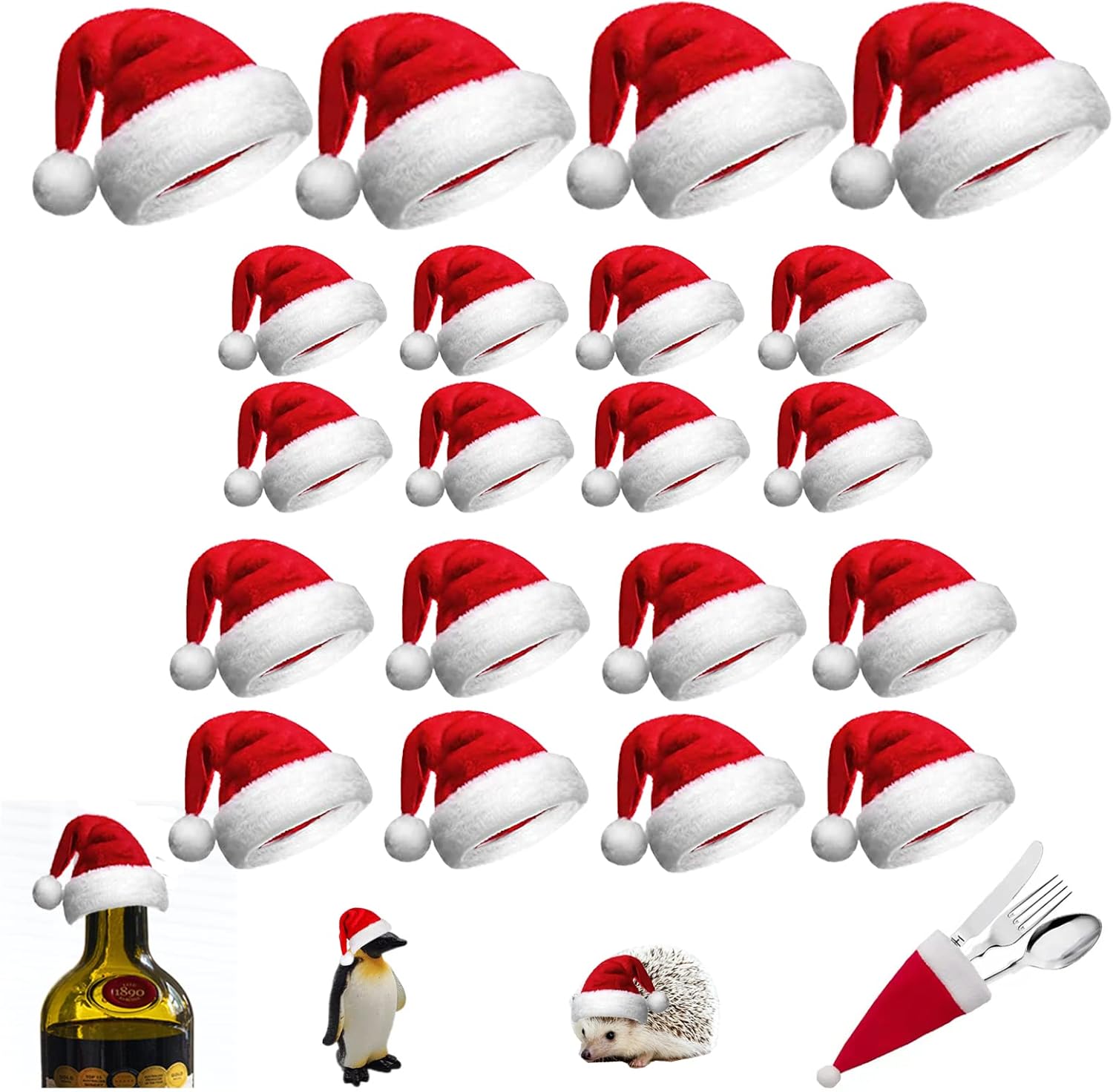 Amazon.com: GHAMYEE 40pcs Mini Santa Hats Tiny Christmas Hats for ...