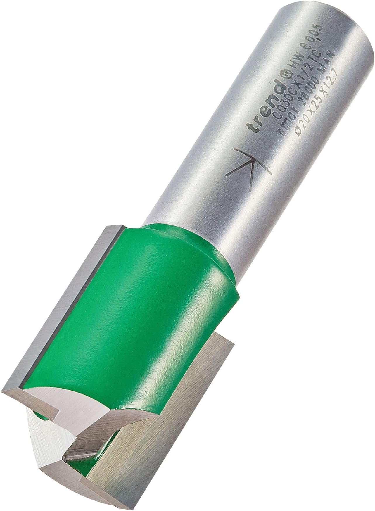 Trend CraftPro Straight Two Flute Router Cutter Bit, 1/2 Inch Shank ...