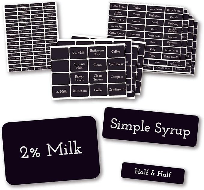 Amazon.com : Coffee Shop Labels- 328 Preprinted Adhesive Labels for ...