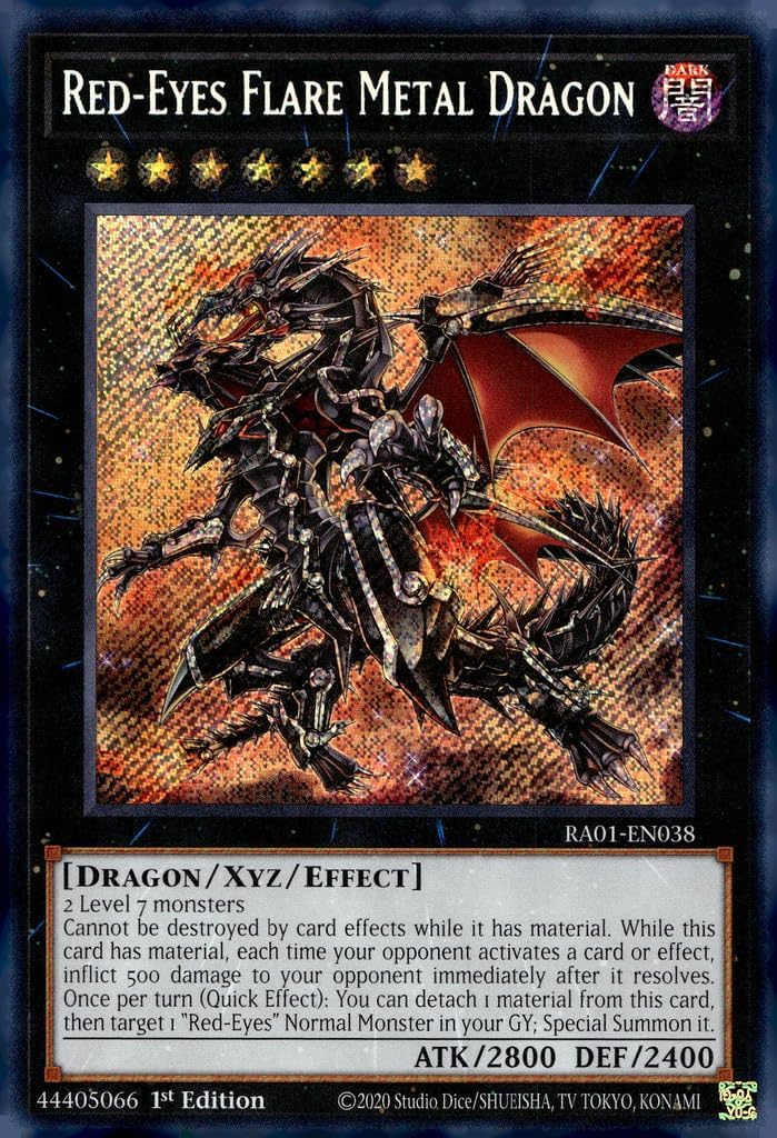 Amazon.com: Red-Eyes Flare Metal Dragon (Secret Rare) - RA01-EN038 ...