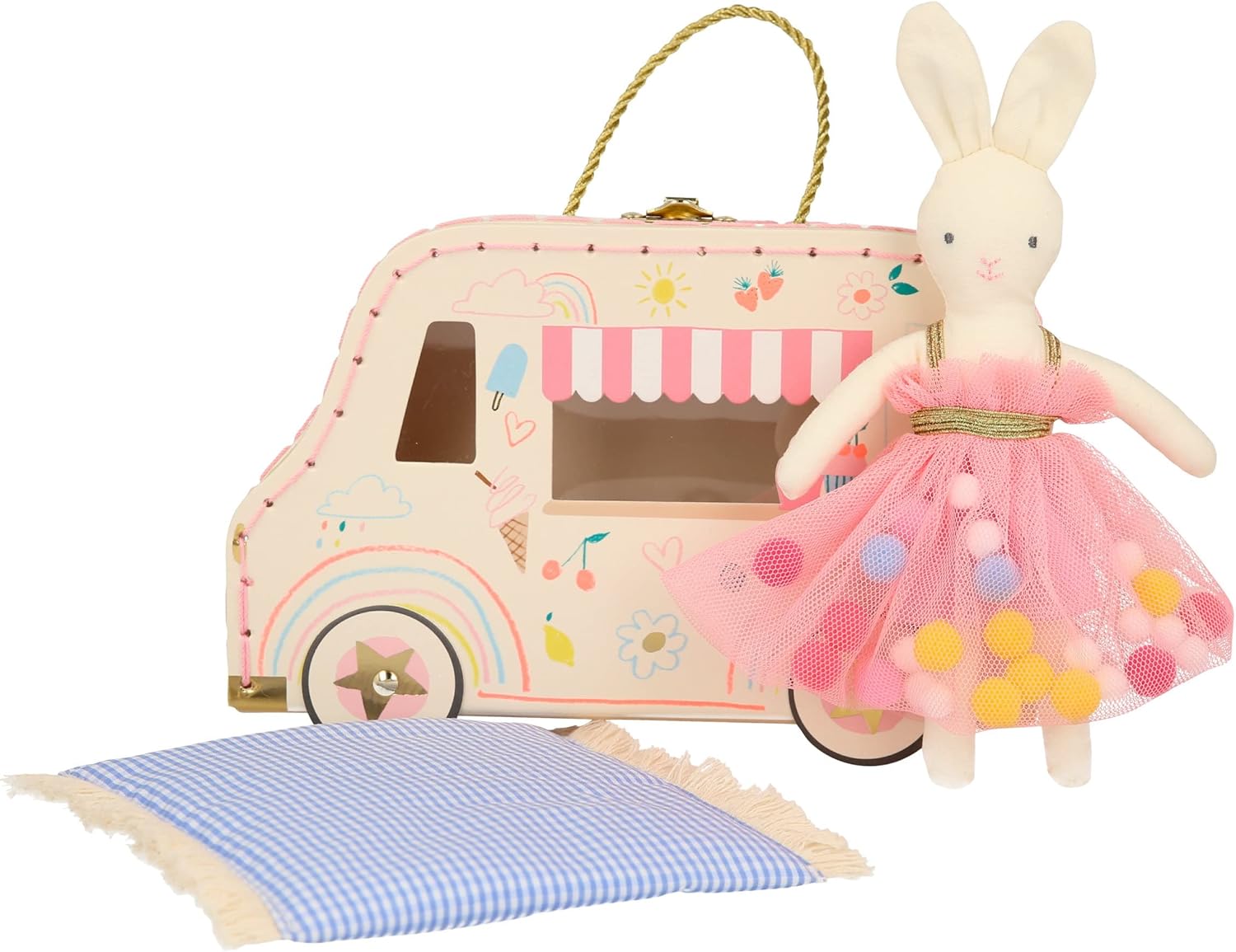Amazon.com: Meri Meri Ice Cream Van & Bunny Mini Suitcase Doll (Pack of ...